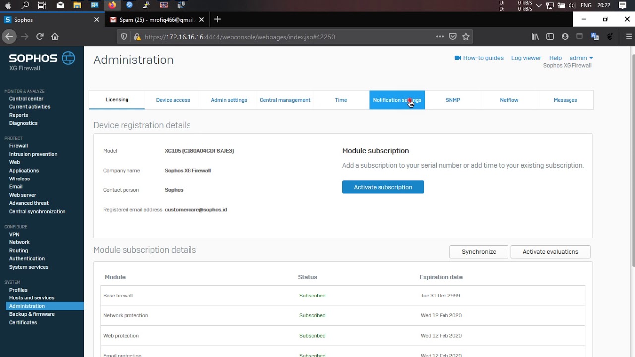 Email notification Up/ Down Interface - Sophos XG Firewall - YouTube