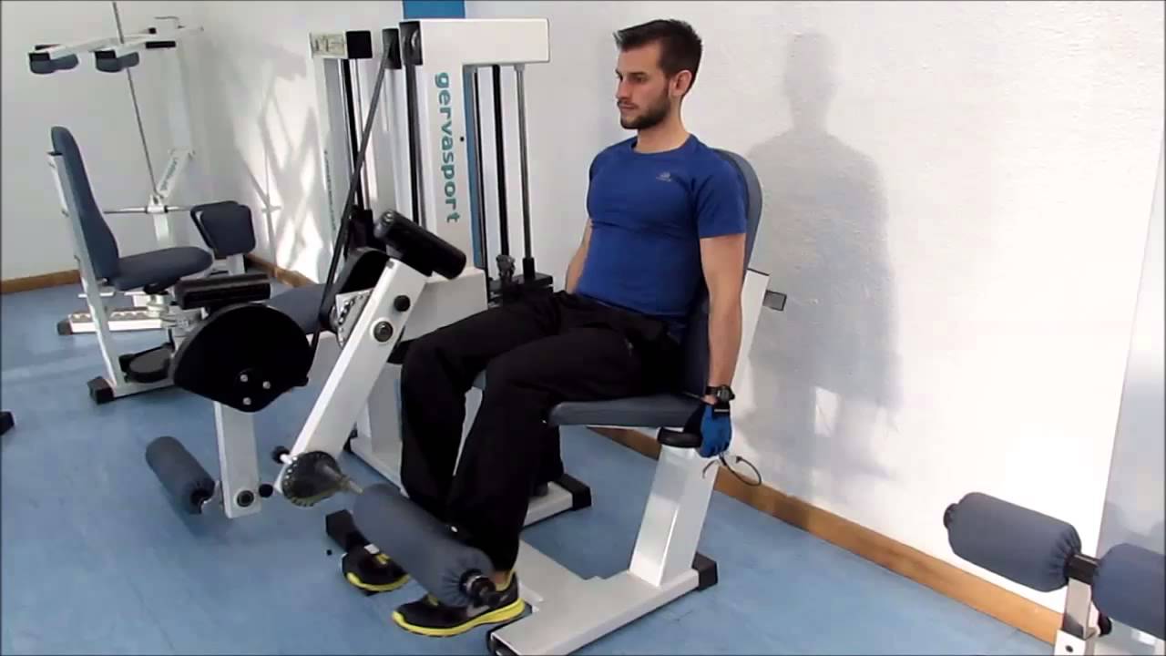 Extensiones en maquina sentado simultaneas - YouTube