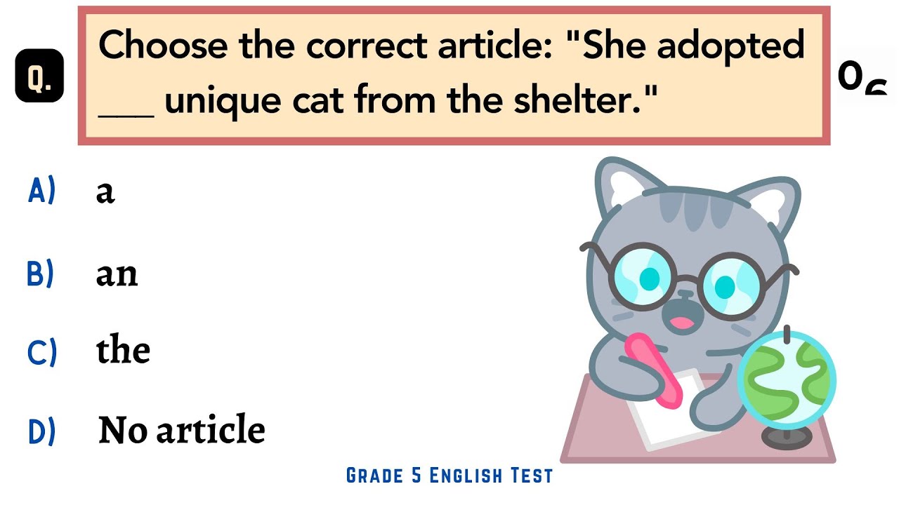 Test Your English Skills | 30 Grammar Questions for Grade 5 | Mixed ...