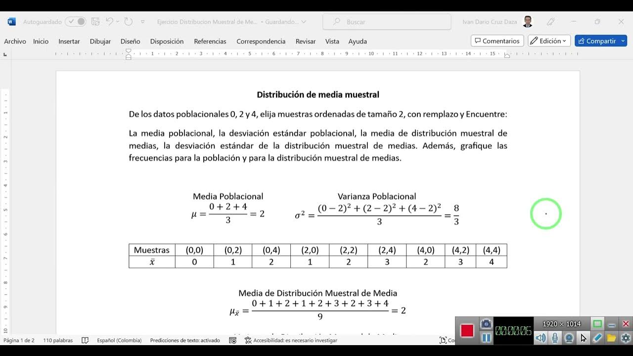 Distribución Muestral de Media - YouTube