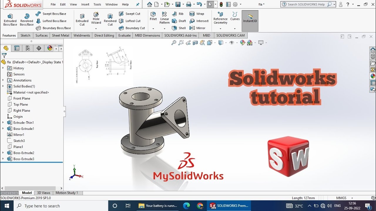 | Manifold design in Solidworks |Solidworks basic tutorial for ...