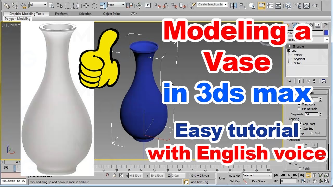 Modeling a vase in 3ds max: Easy tutorial with English voice over - YouTube