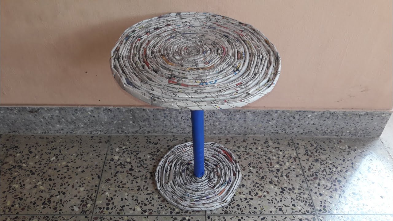 How to make news paper table . # BEST OUT OF WASTE . - YouTube