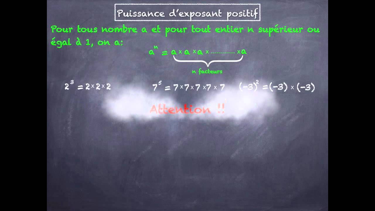 puissance d'exposant positif - YouTube