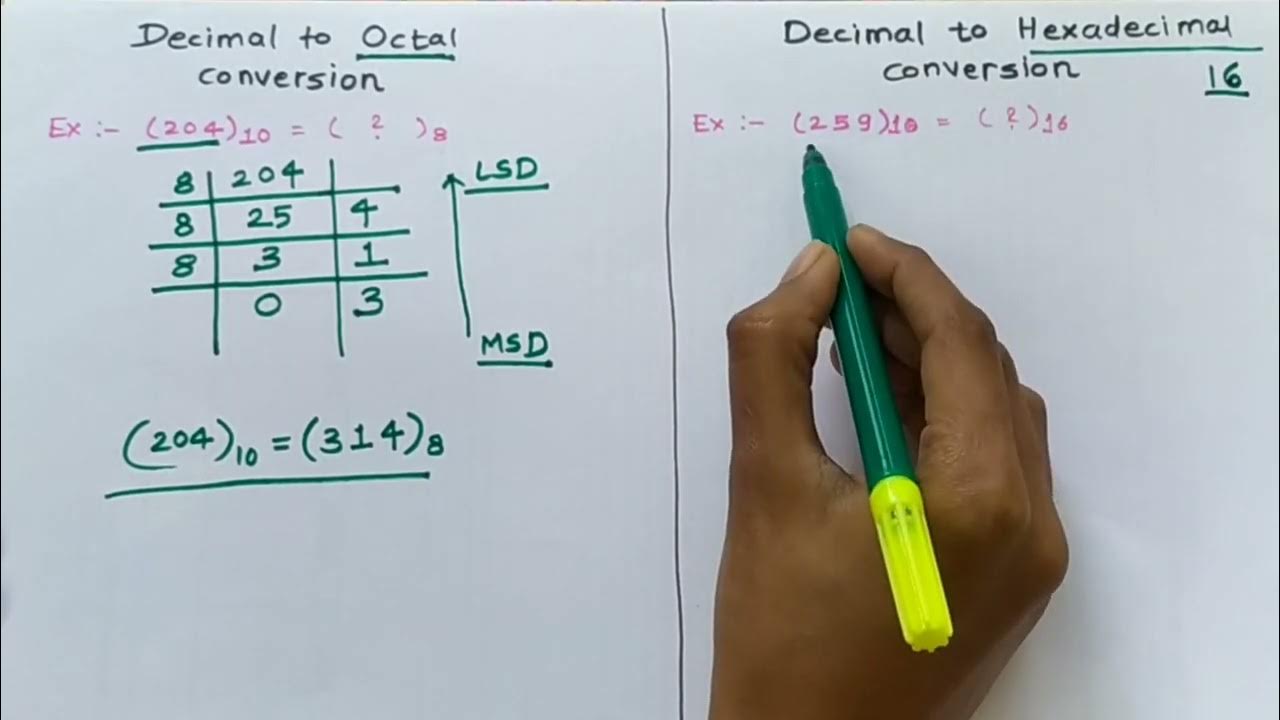 Decimal to Octal Conversion & Decimal to Hexadecimal Conversion ...