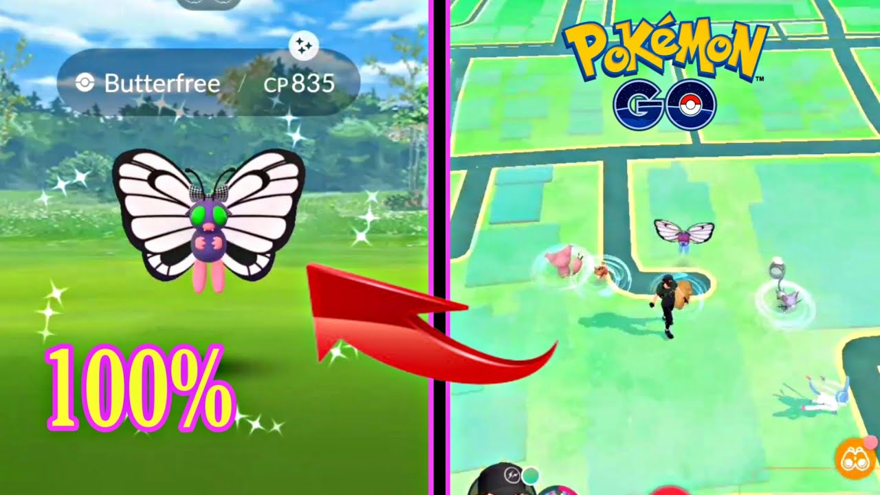 Catch shiny pokemon; Butterfree 100% iv_Pokemon Go(fashion week event ...