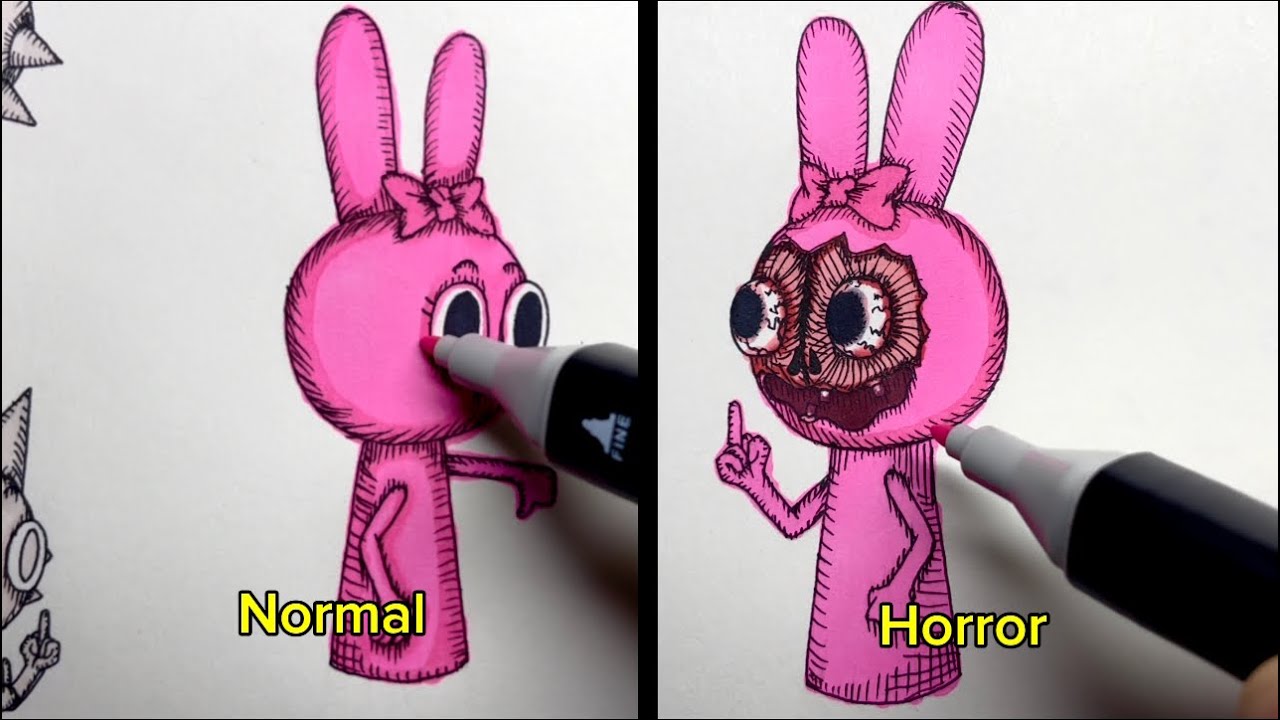 How to draw Sprunki Pinki, Tunner, White 4K video - YouTube
