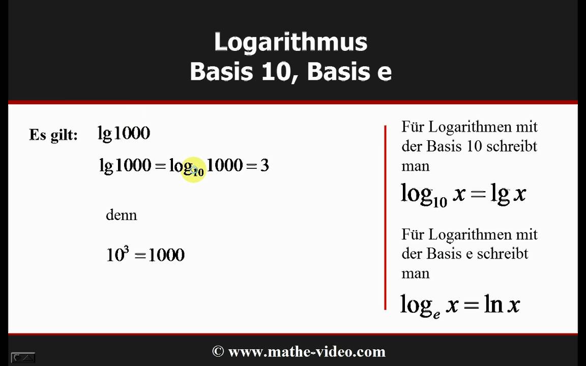 Logarithmus 1 - Mathe Nachhilfe kostenlos - © www.mathe-video.com - YouTube