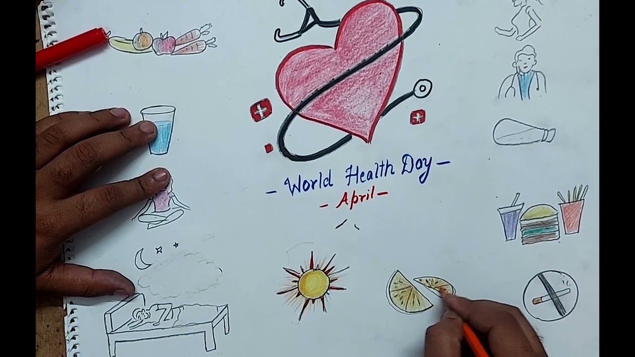 World Health Day Drawing/Easy Stay Healthy Stay Safe Poster/Health is ...