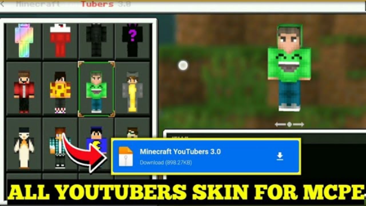 Youtubers Minecraft Skin Pack For Minecraft PE - YouTube
