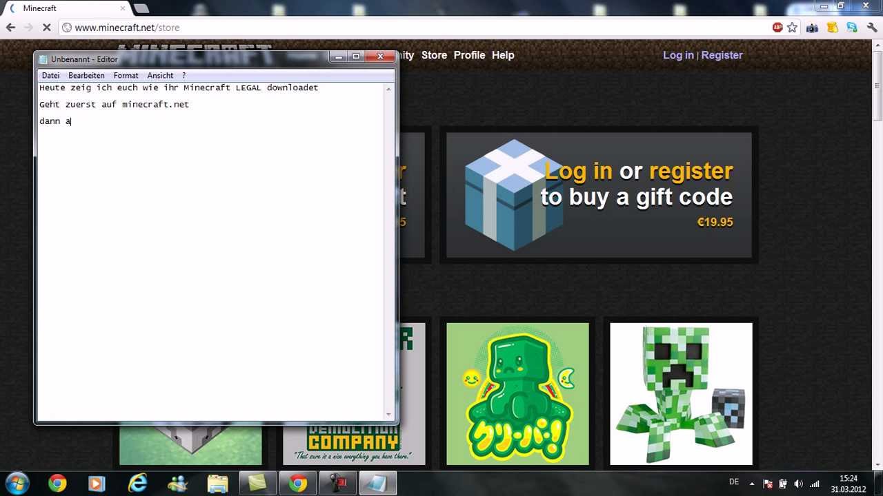 Minecraft LEGAL Downloaden (2012) Minecraft - YouTube