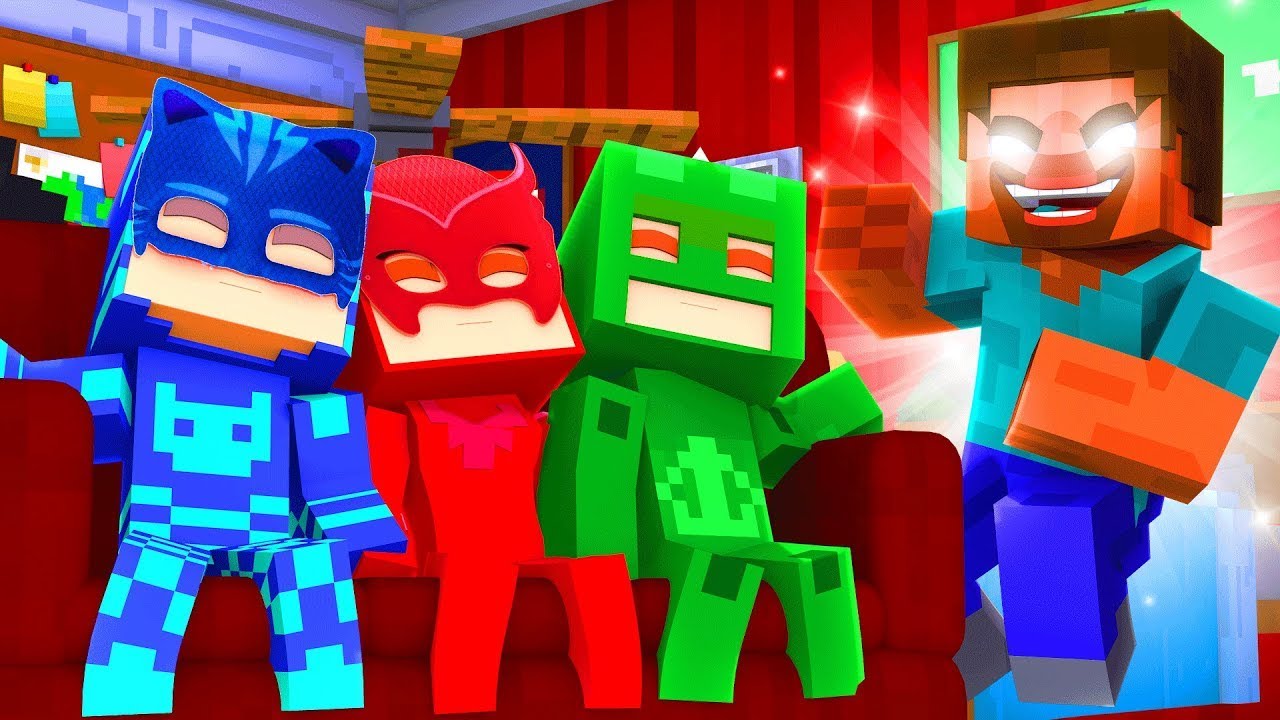 O HEROBRINE ASSUSTOU OS PJ MASKS NO MINECRAFT - YouTube