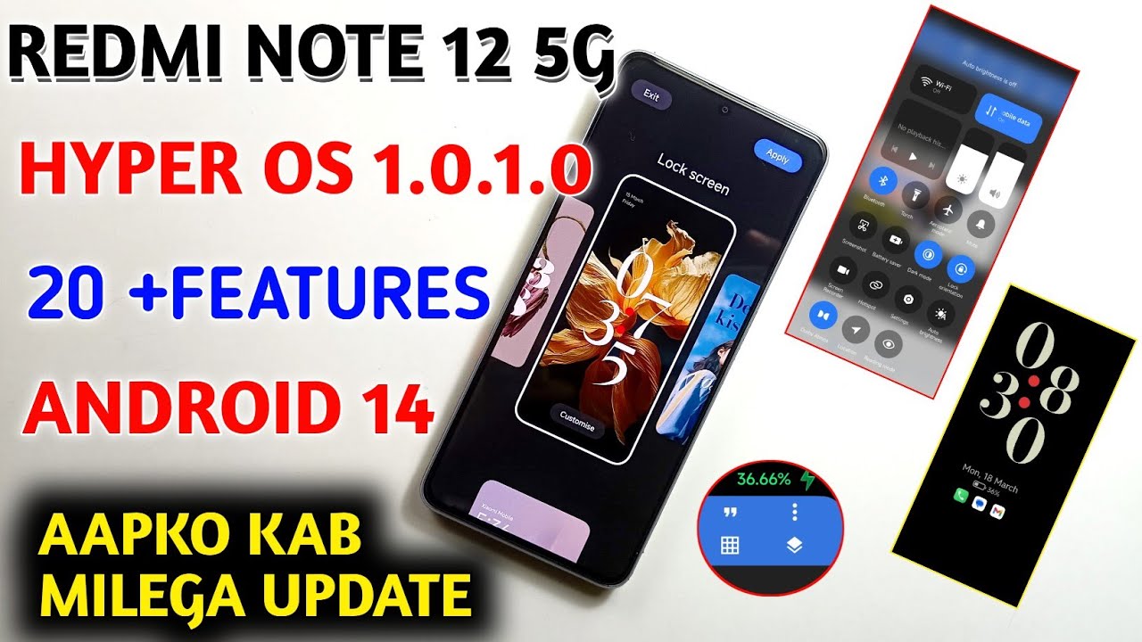 Redmi note 12 5G hyper OS features review 20+ new features with Android 14 - YouTube