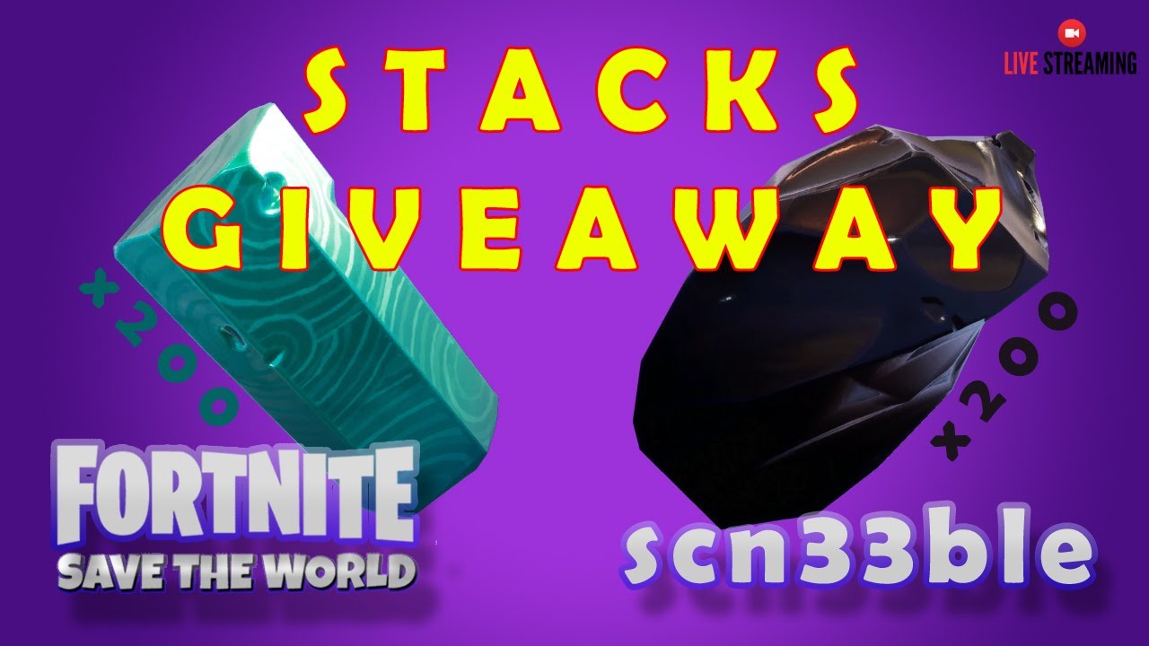 Fortnite STW - Stack MALACHITE and OBSIDIAN giveaway - scn33ble - YouTube