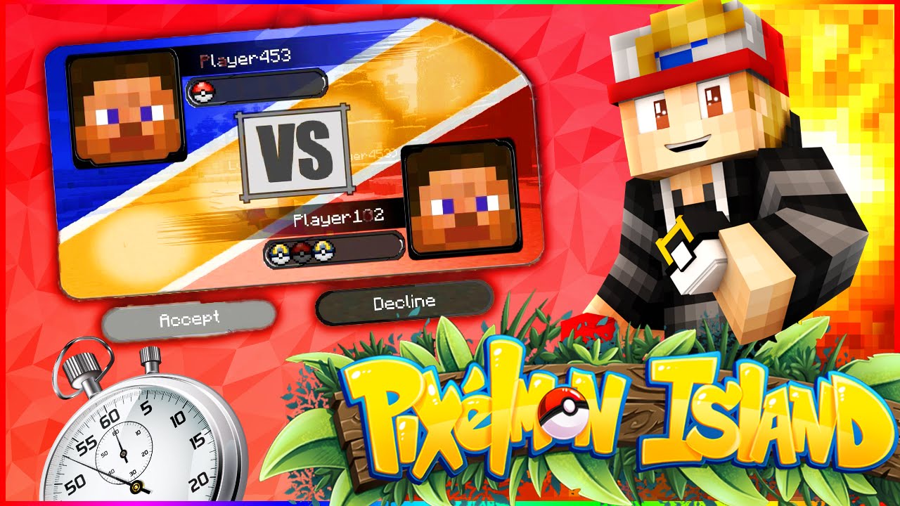 "10 MINUTE POKEMON TEAM CHALLENGE DUEL!!" PIXELMON ISLAND SMP! #21 ...