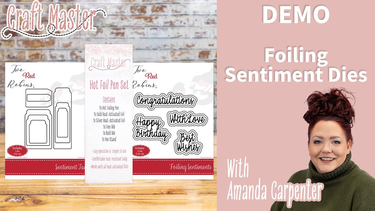 Foiling Sentiments Dies | Amanda | Craft Master | Two Red Robins ...
