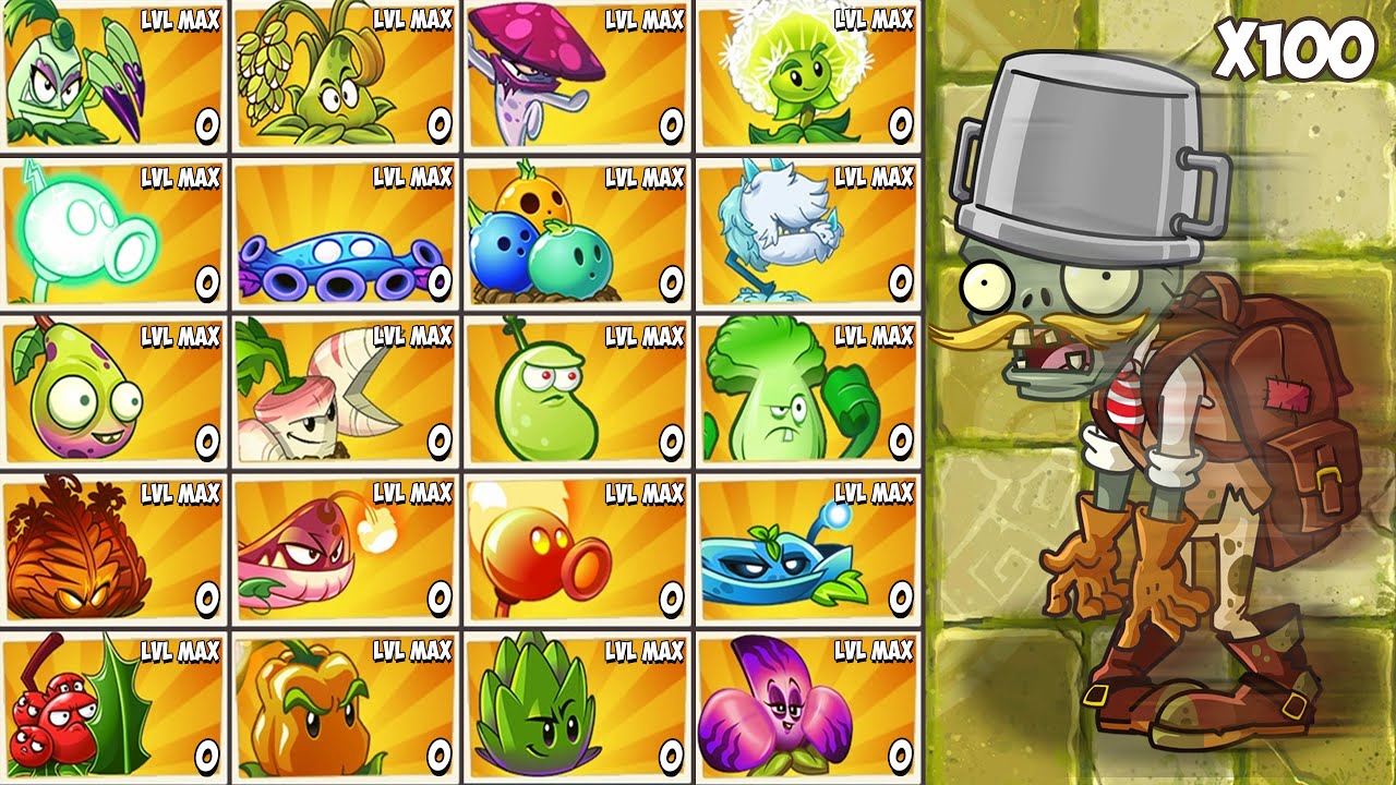 PvZ 2 Battlez Zombie – Plants Power Up vs 100 Buckethead Adventurer ...