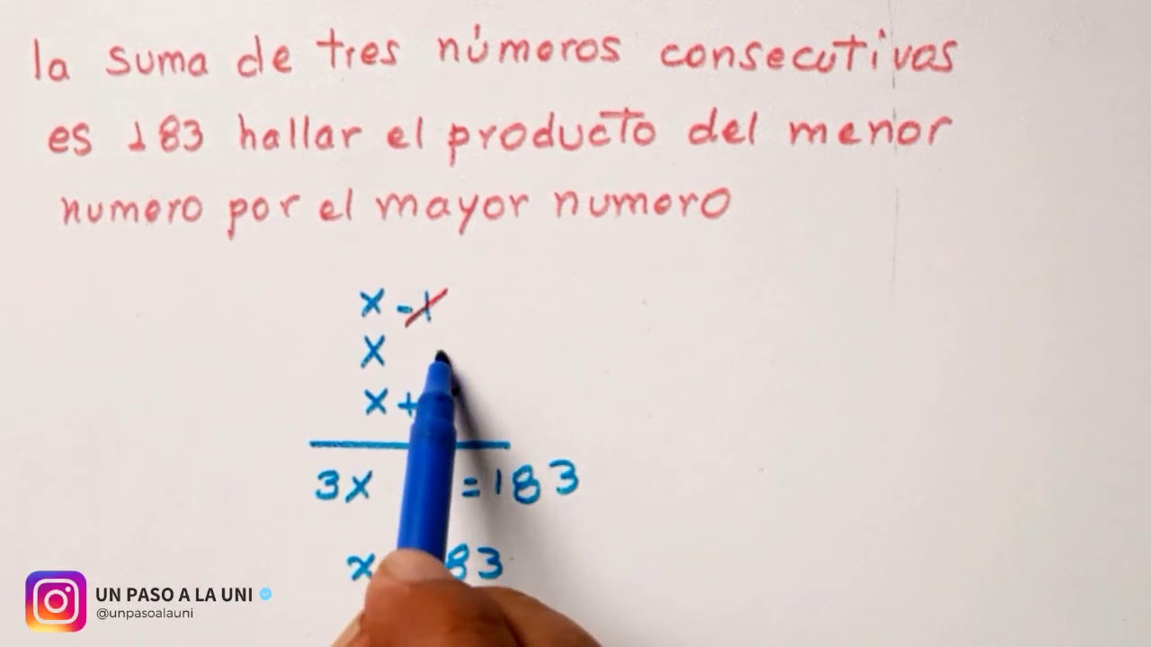NUMEROS CONSECUTIVOS︱EJERCICIOS RESUELTOS︱R. MATEMATICO︱PLANTEO DE ...