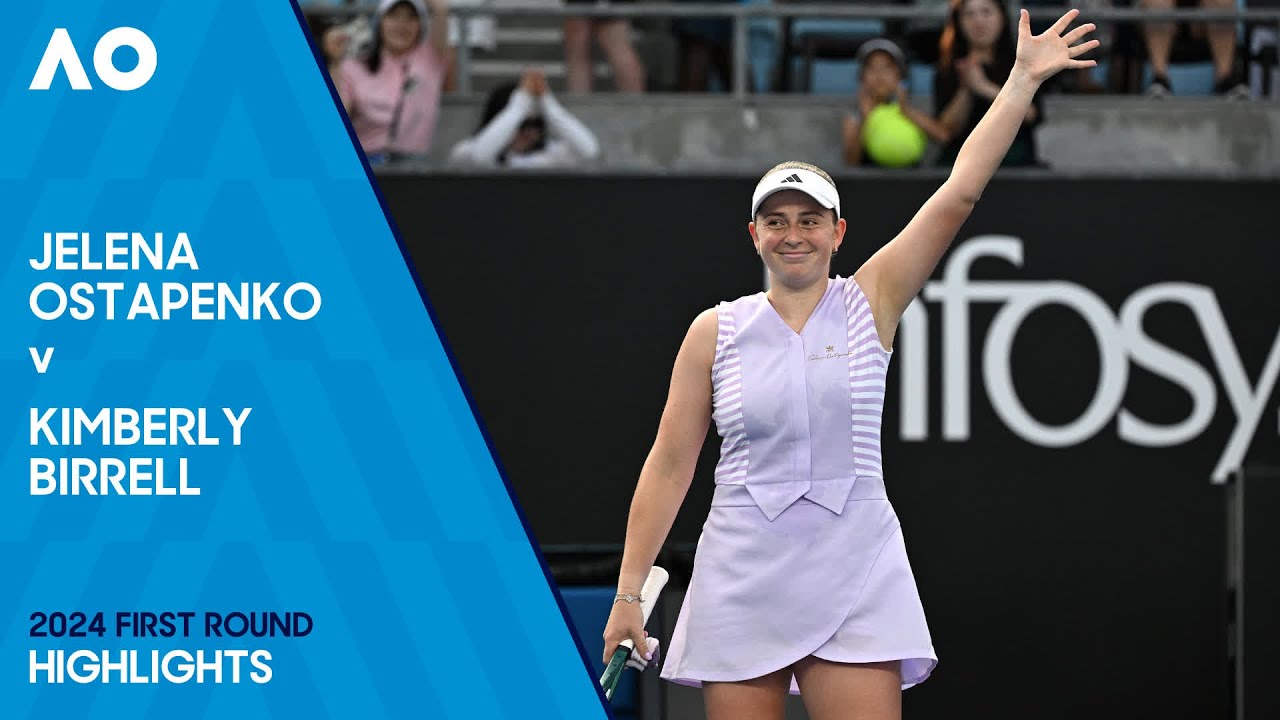 Jelena Ostapenko v Kimberly Birrell Highlights | Australian Open 2024 ...