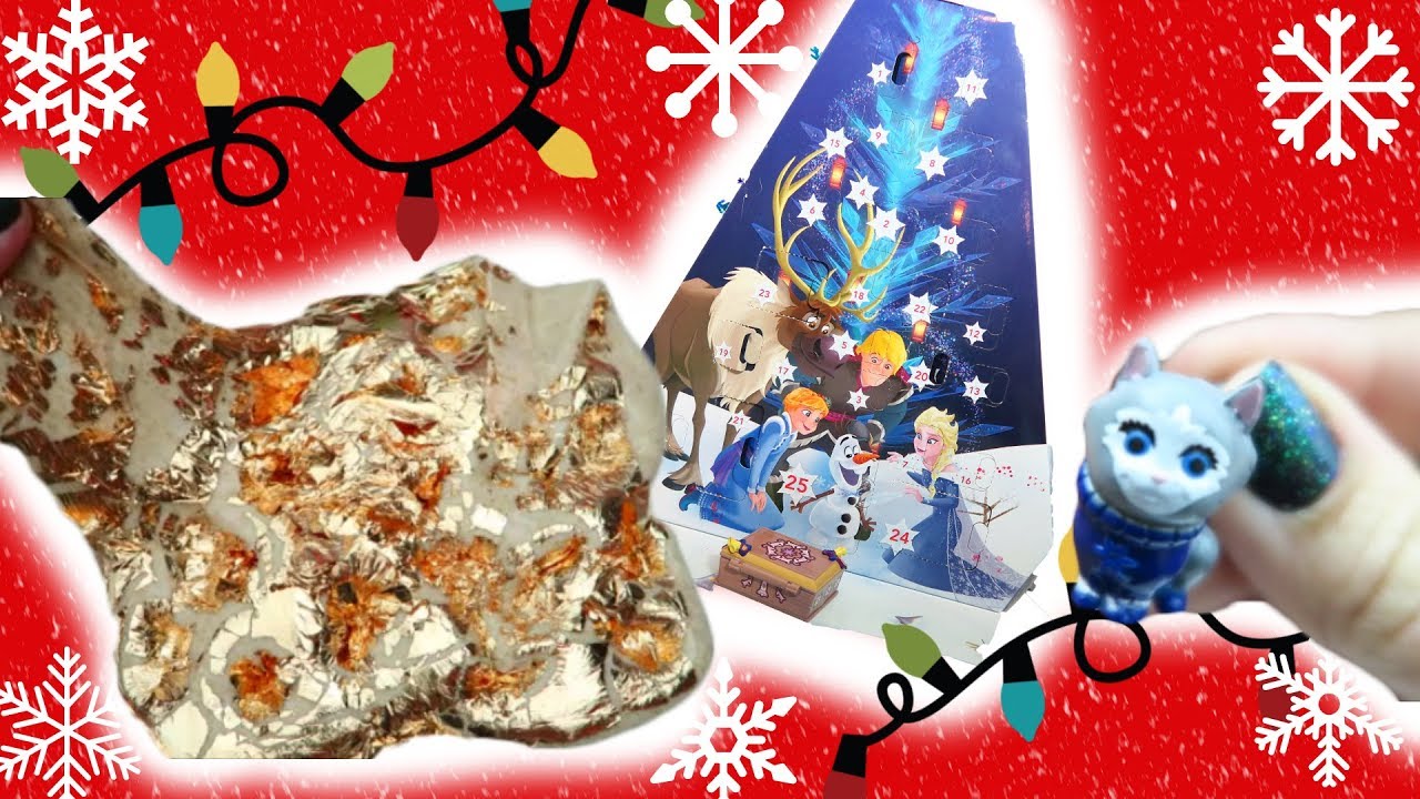 GOLD Leaf SLIME!!! Cheshire Cat from A Frozen Advent Calendar??!! - YouTube