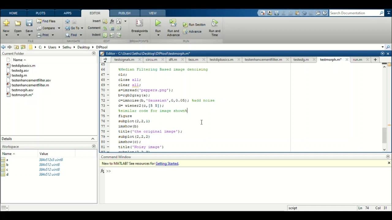 Image Denoising using MATLAB - YouTube