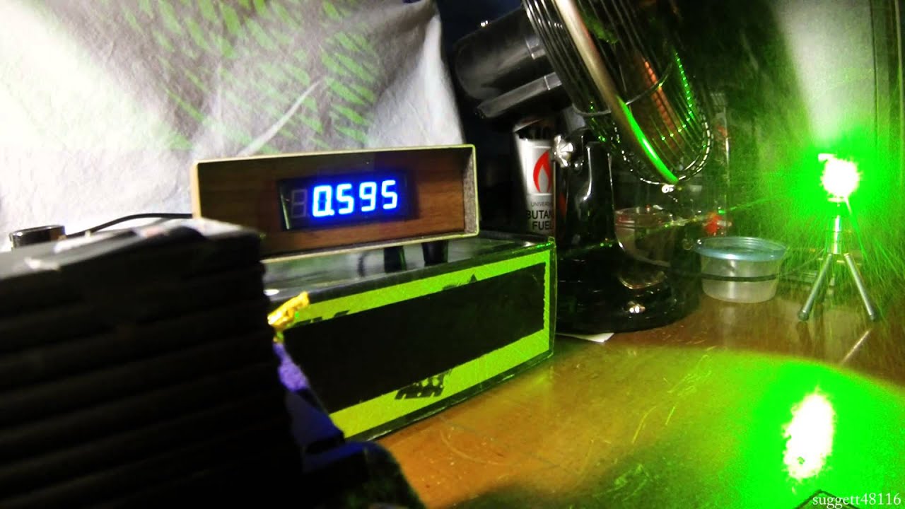 LPM test of 400mW 532nm lab laser - YouTube