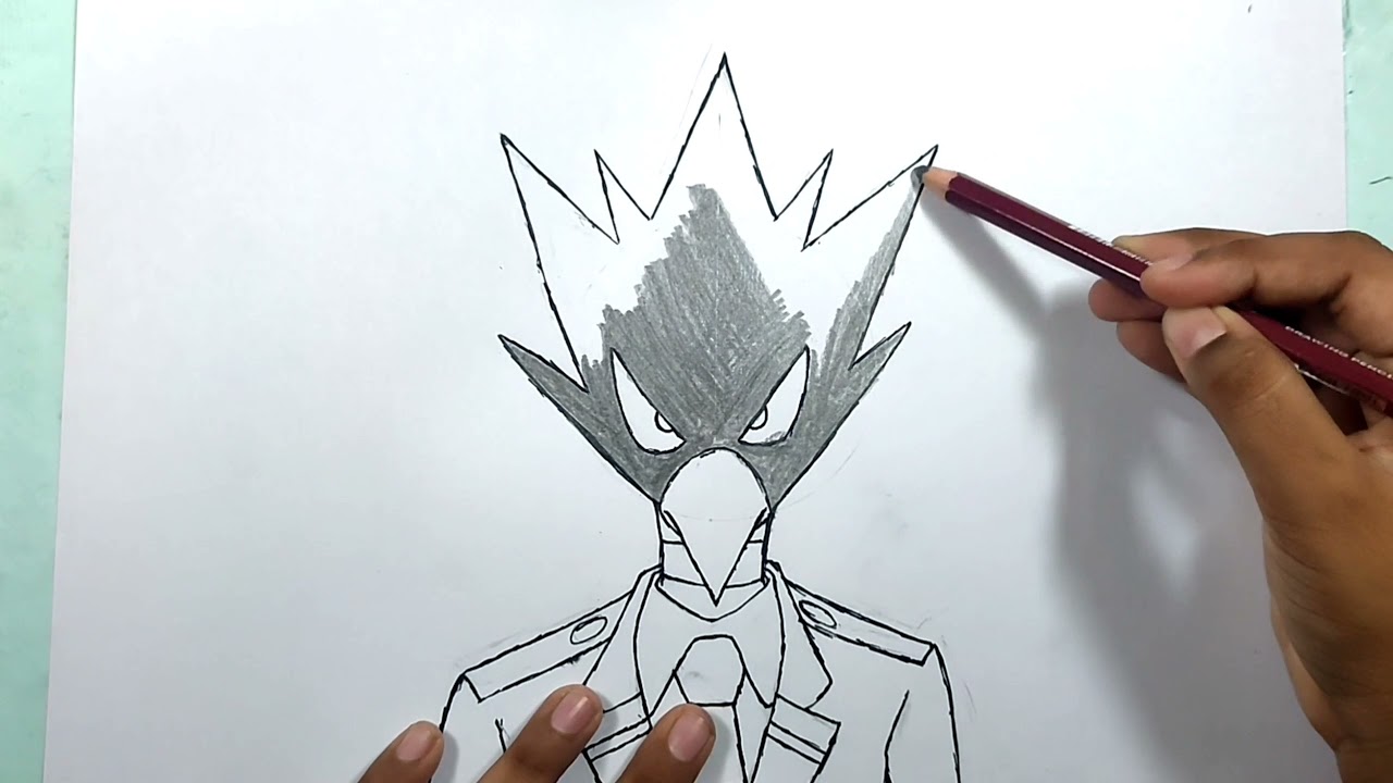 How to draw Fumikage Tokoyami from my hero acadamia / school bag learn ...
