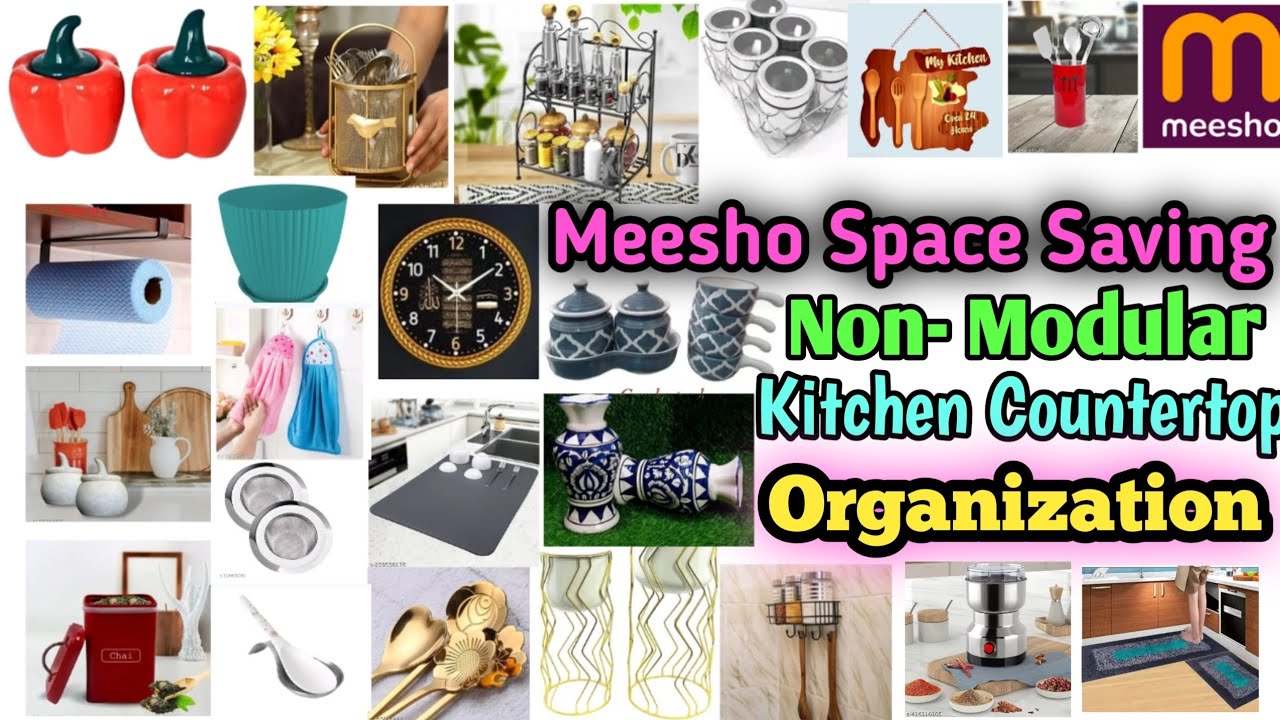 Meesho Space Saving Non-Modular Kitchen Countertop Organization | Huge ...