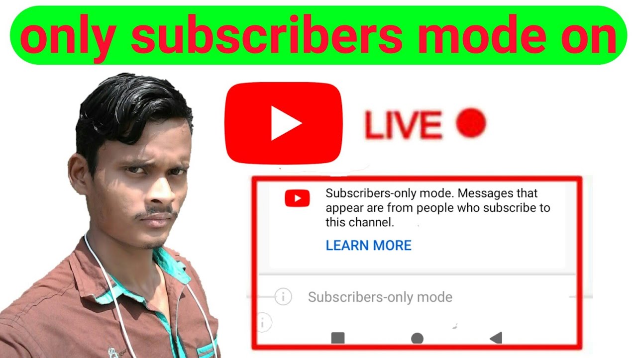 how to turn on only subscribers mode on youtube || only subscribers ...