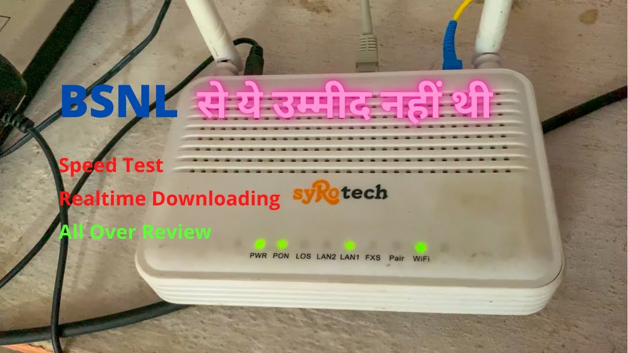 Bharat Fiber (BSNL FTTH) Review - YouTube