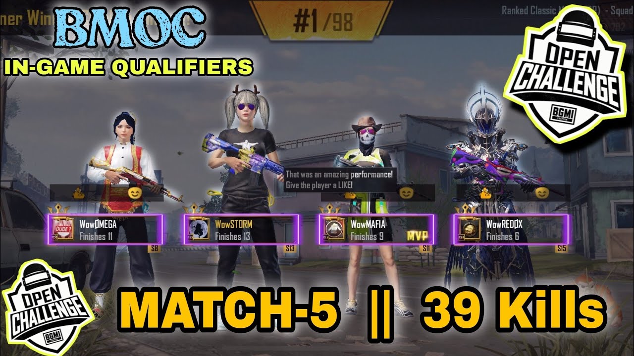 BMOC IN-GAME QUALIFIERS 🔥 || MATCH 5 || 39 KILLS Ft. Wow Esports - YouTube