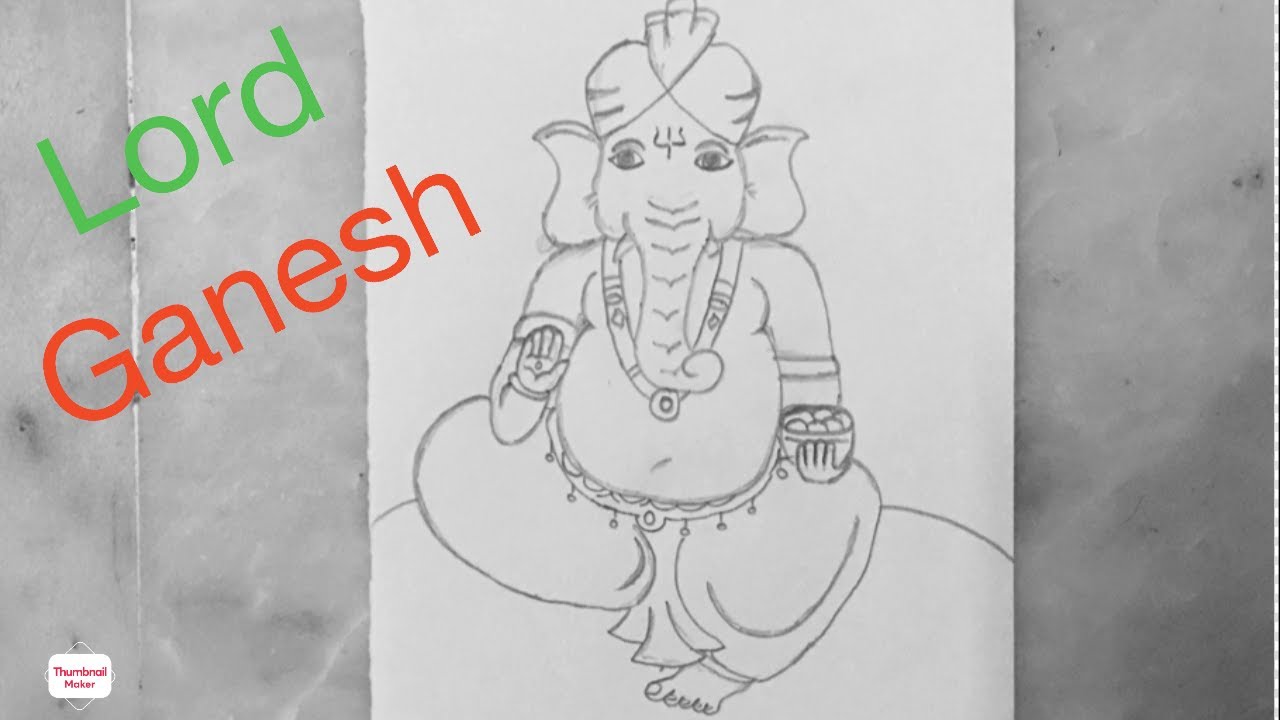 How to draw Ganapathi// Easy Ganapathi drawing - YouTube