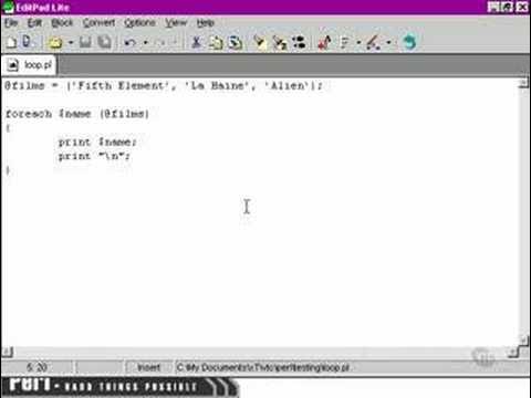 Perl Tutorials -Part 44- The 'foreach' loop - YouTube