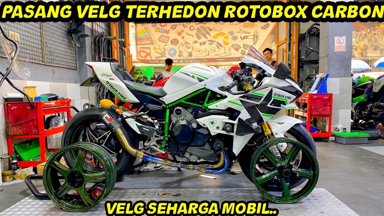AKHIRNYA MODIF NINJA H2 PAKE VELG ROTOBOX CARBON😍FULL HEDON - YouTube