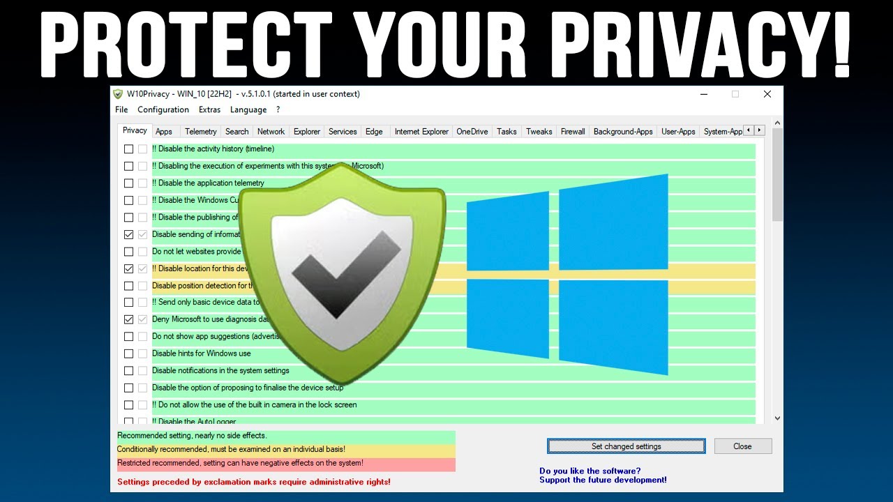 Tweak Your Windows 10 Privacy Settings with W10Privacy - YouTube