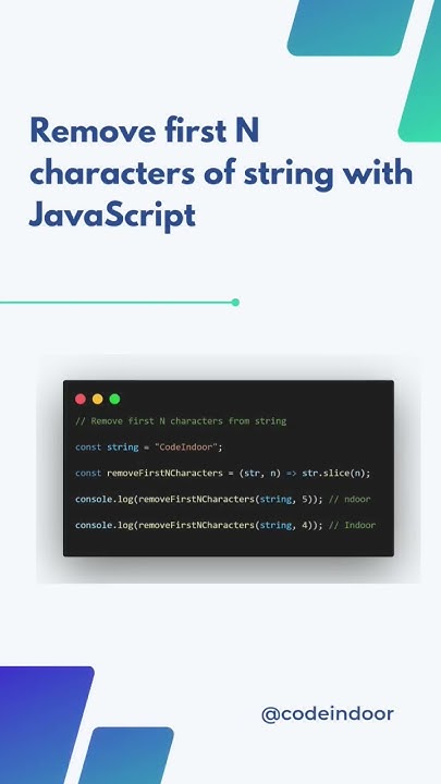 Remove First N Characters Of String With Javascript Javascript