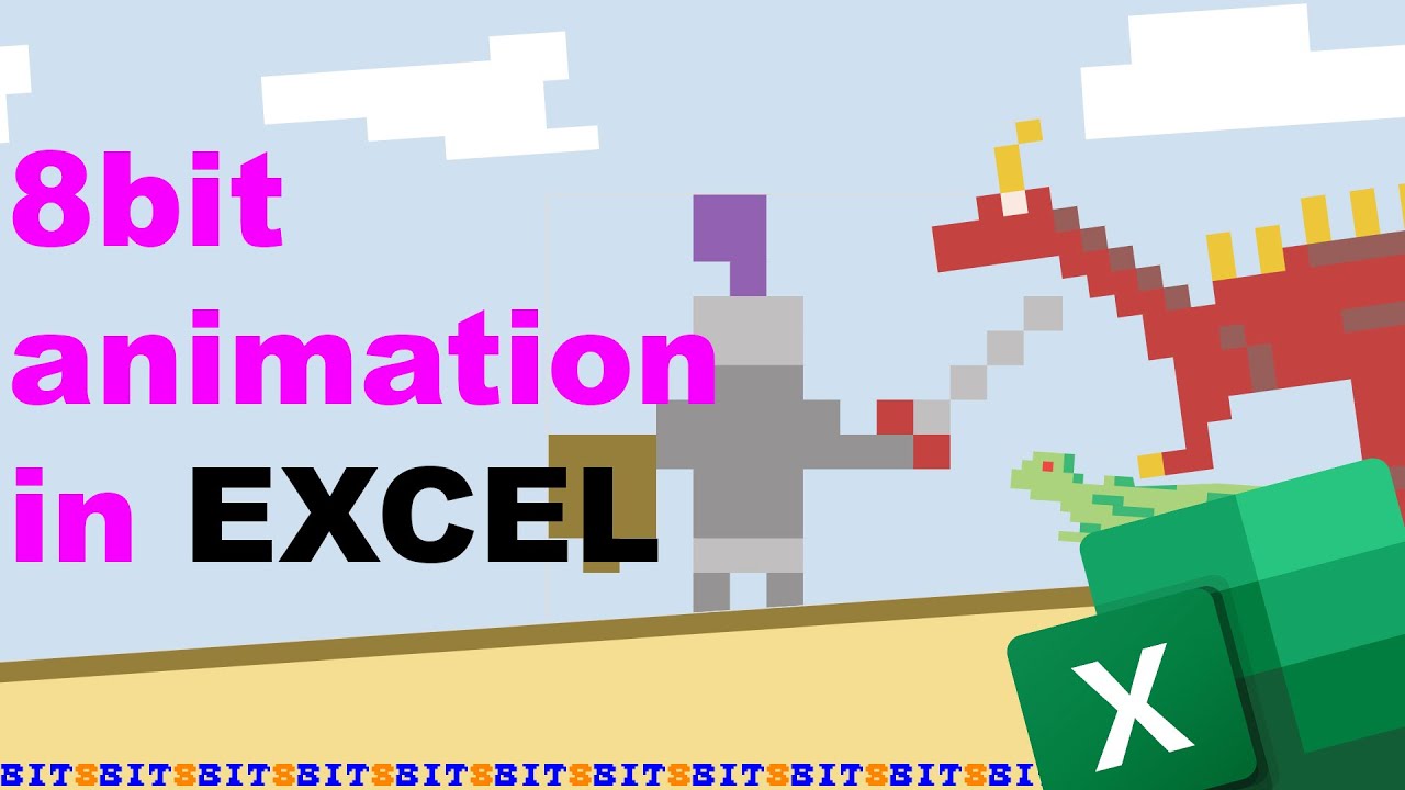 8bit ANIMATION created in EXCEL - YouTube