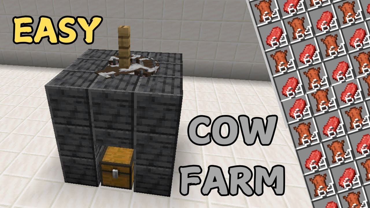 Easy Automatic Cow Farm Minecraft Java - YouTube