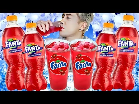 Mukbang asmr minuman segar dingin || asmr minuman segar dingin fanta - YouTube