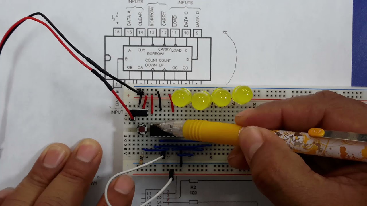 Contador 74LS192 - YouTube