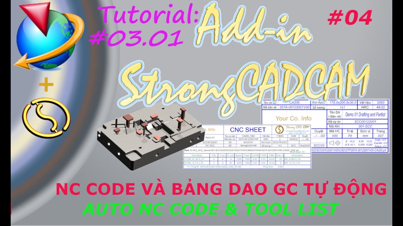 Add-in StrongCADCAM | Xuất NC Code và Bảng Dao Gia Công TỰ ĐỘNG trên NX ...