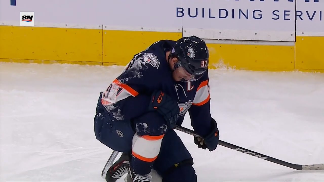 McDavid Gets Knee To Knee Hit By Edler - YouTube