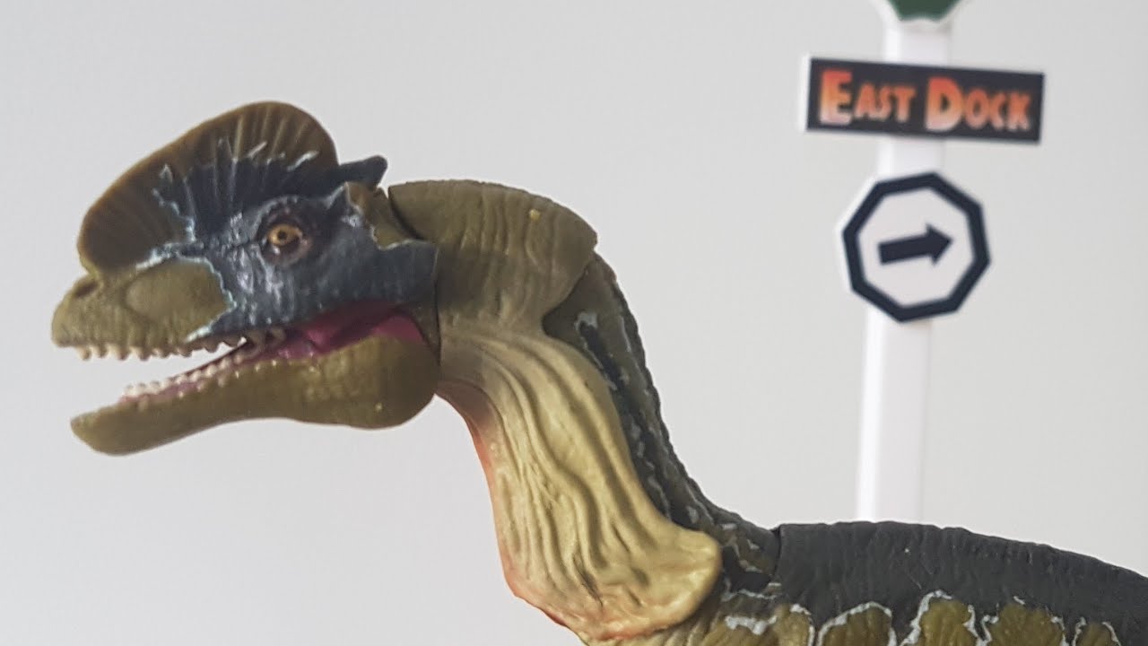 Dilophosaurus Amber Collection Posable Figure Unboxing Jurassic Park ...