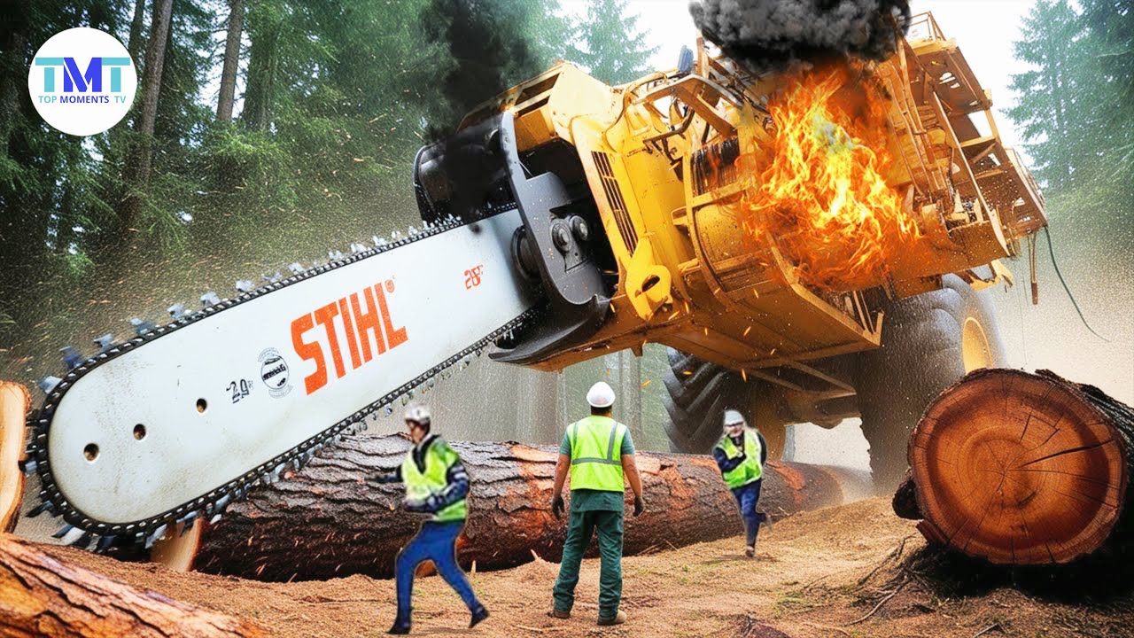 Extreme Dangerous Fastest Big Chainsaw Cutting Tree Machines | Monster ...