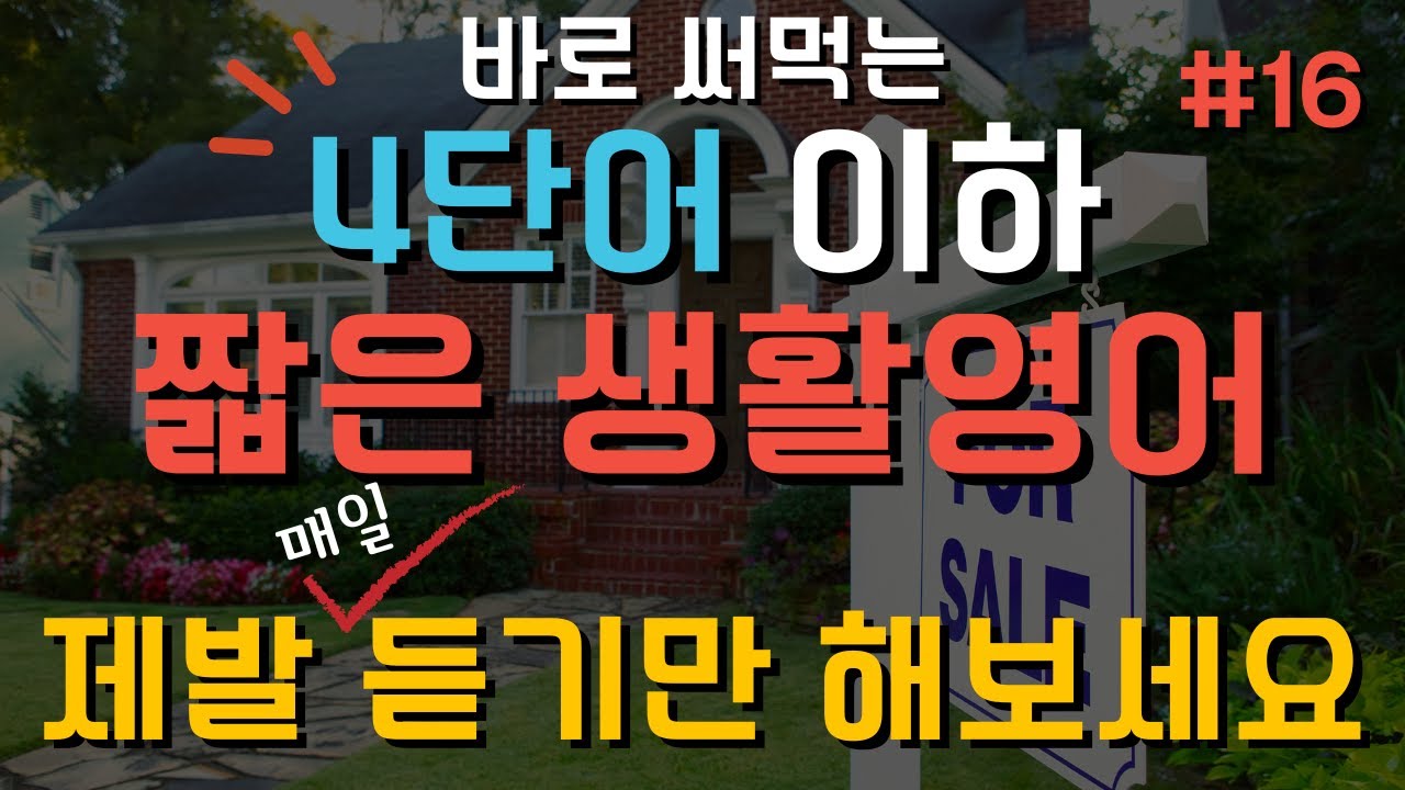짧은 생활영어 16 듣기만 하세요|꼭 필요한 생활필수표현|미국인이 매일쓰는 기초 생활영어 왕초보영어 기초영어 영어회화