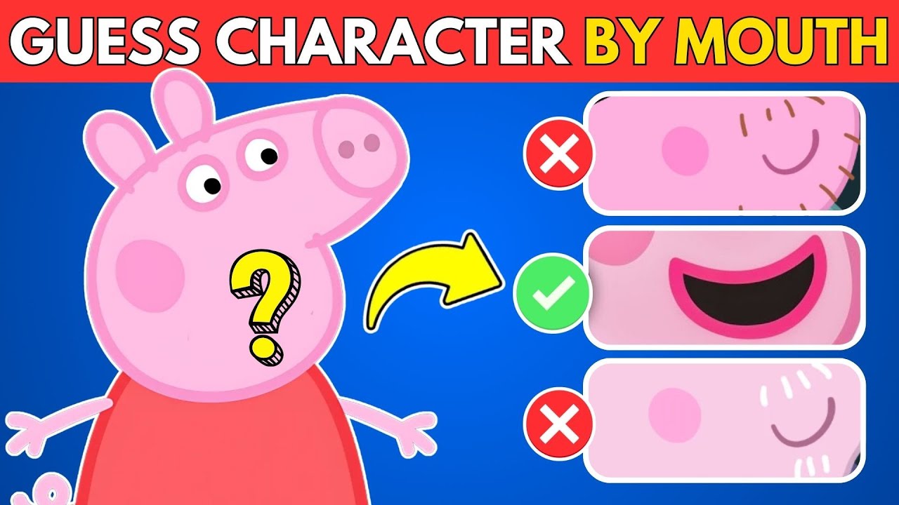 Guess Peppa Pig Characters by Their Mouth 🐷 & Identify Peppa, George ...