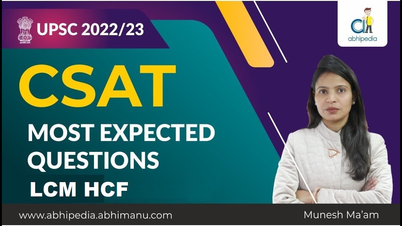 UPSC CSAT 2022-23 I CSE | Most Expected MCQ Practice Questions I LCM ...