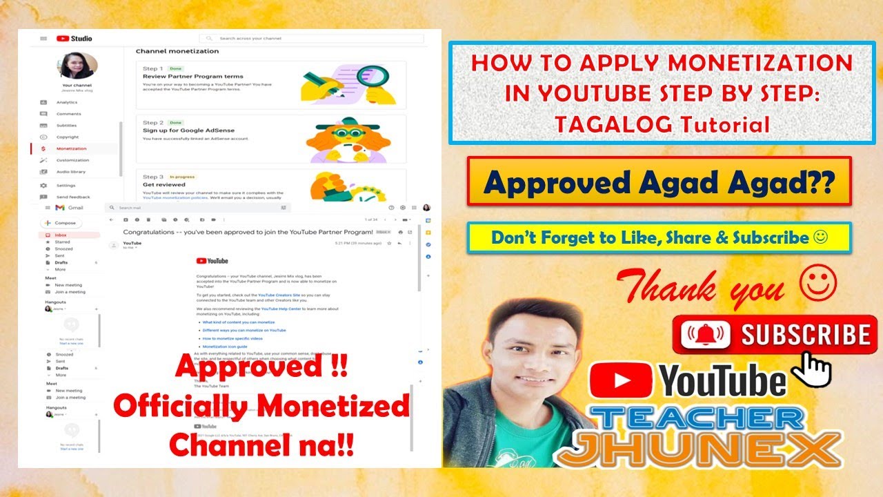 HOW TO APPLY MONETIZATION IN YOUTUBE STEP BY STEP: TAGALOG Tutorial ...