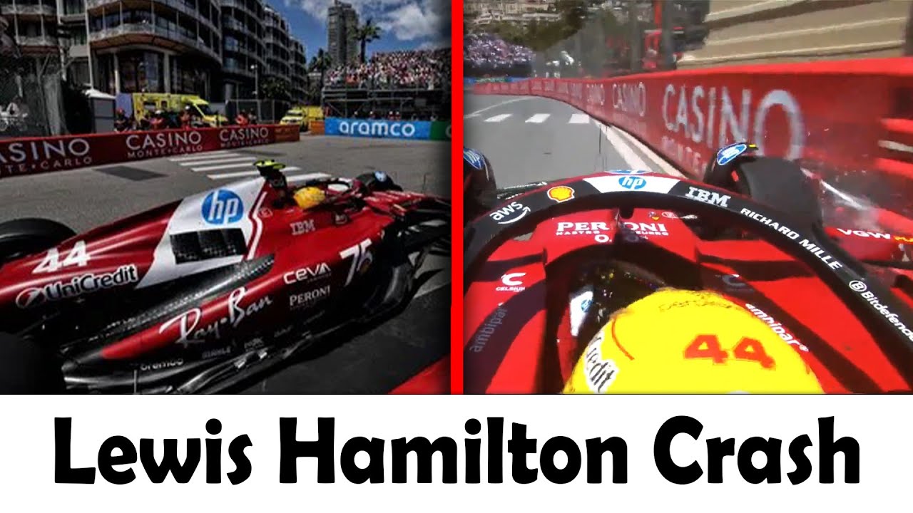 Lewis Hamilton Crash Ends FP3, | Monaco Grand Prix 2025 - YouTube