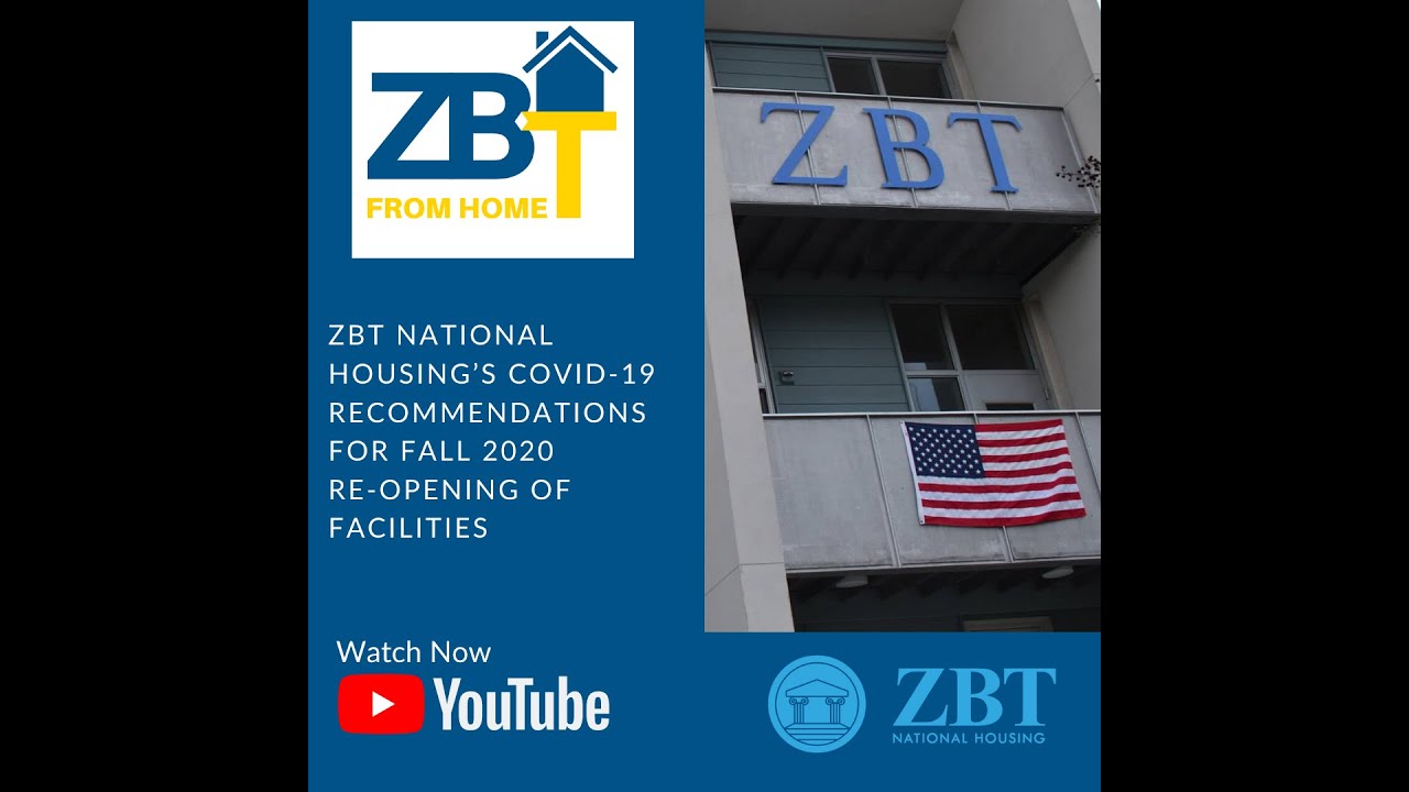 ZBT National Housing’s COVID-19 Recommendations for Fall 2020 Re ...